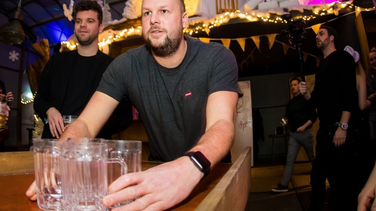 Beer mug slide: the activity at your winter company event